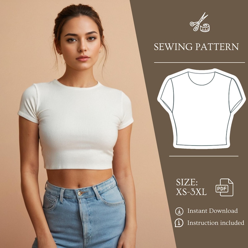 Crop Top Sewing Pattern - Etsy