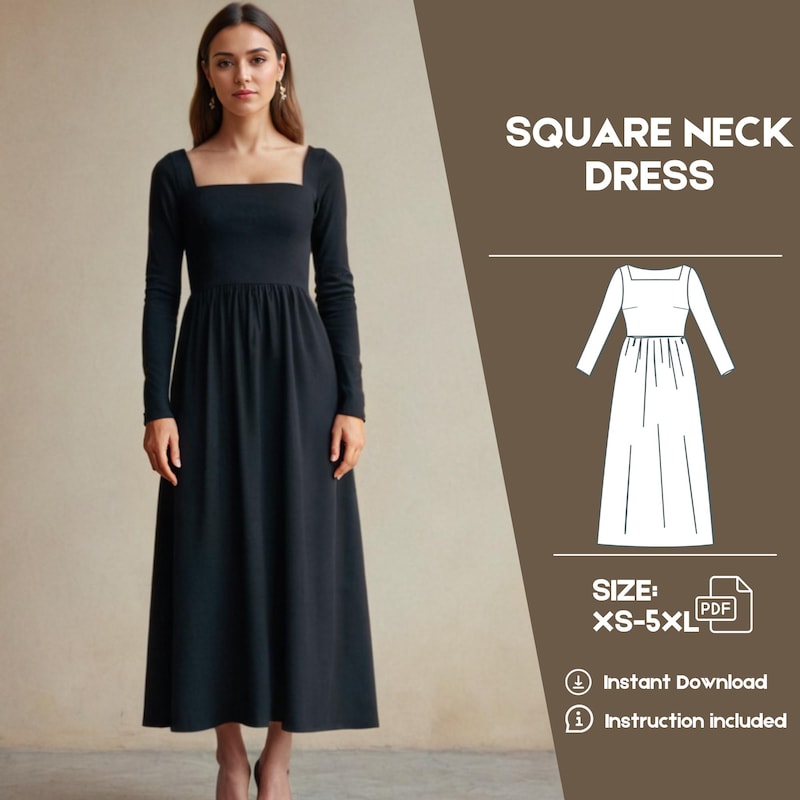 Square Neck Pattern - Etsy