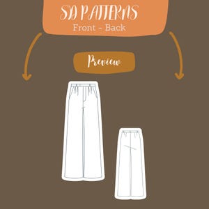 Set Men Sewing Patterns Pants and Shirt, Wide Leg Pants, Palazzo Pants ...