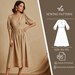 Sewing Pattern Pdf Dress, Linen V Neck Dress, Puff Sleeve Dress, Sew ...