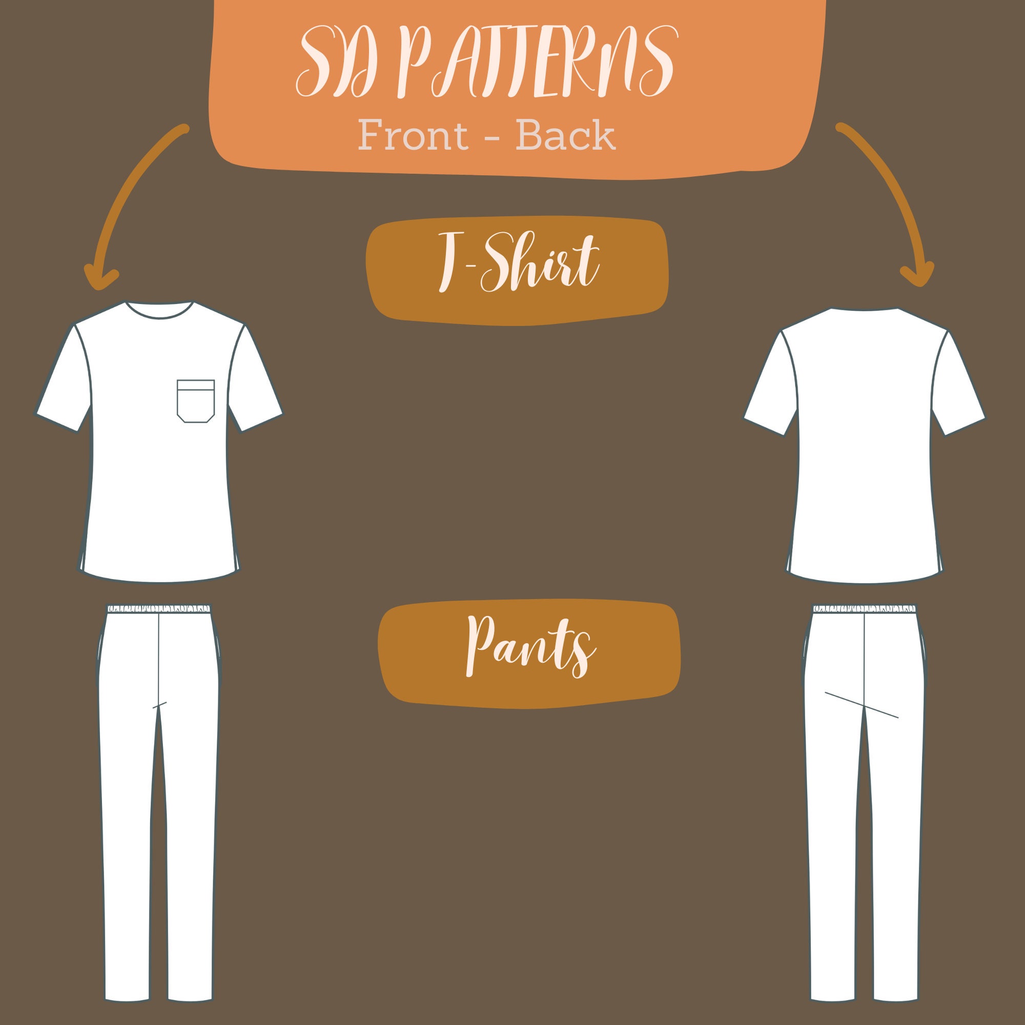 Pajama Set Pattern, Pdf Pattern Download, Pjs Sewing Pattern, Pj Sewing ...