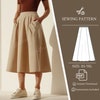 Skater Skirt Sewing Pattern, Flared Skirt PDF Pattern, Leather Skirt ...