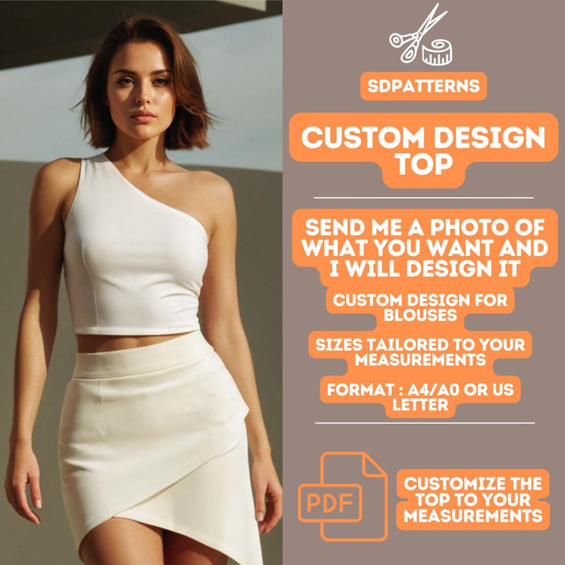 Custom Top Design Sewing Pattern Personalized Crop Top Blouse Shirt ...