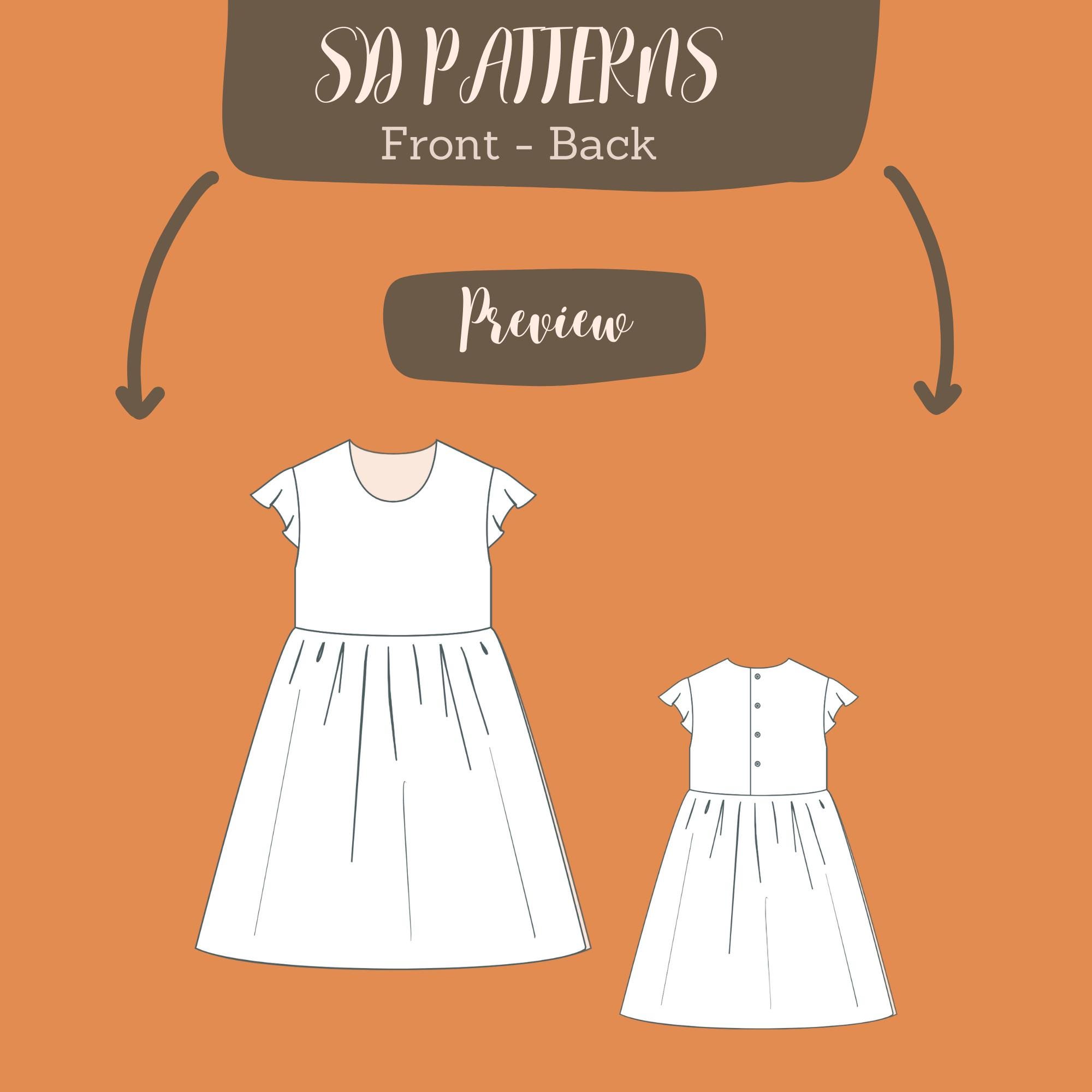 Girls Flutter Sleeve Dress Pattern – PDF Sewing Pattern – Toddler Child ...