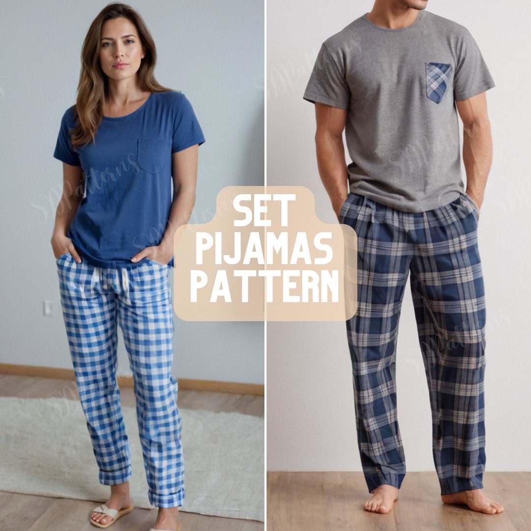 Pajama Set Pattern, Pdf Pattern Download, Pjs Sewing Pattern, Pj Sewing Pattern, Easy Bundle ...