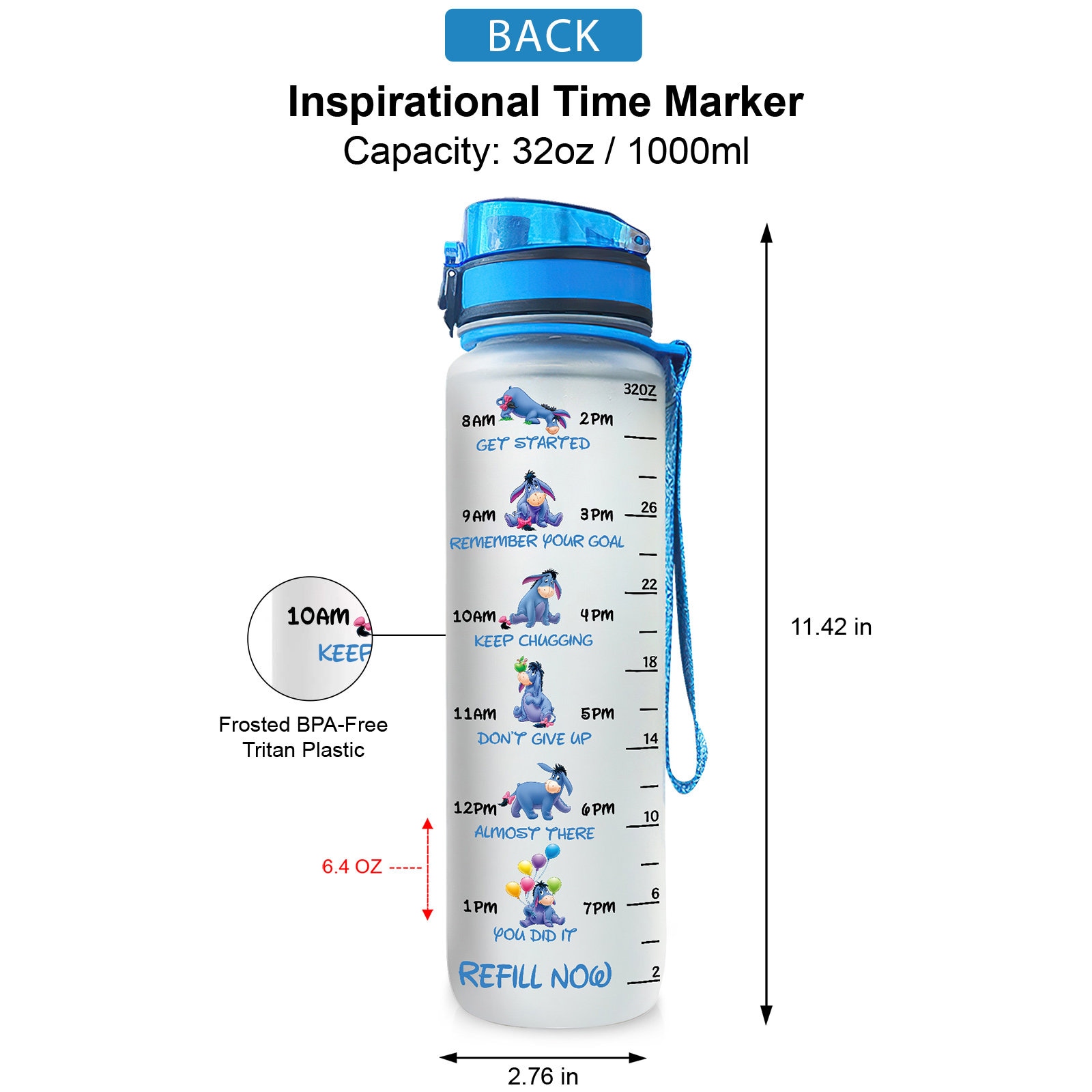 Eeyore Water Bottle Eeyore Disney Water Tracker Eeyore - Etsy Australia