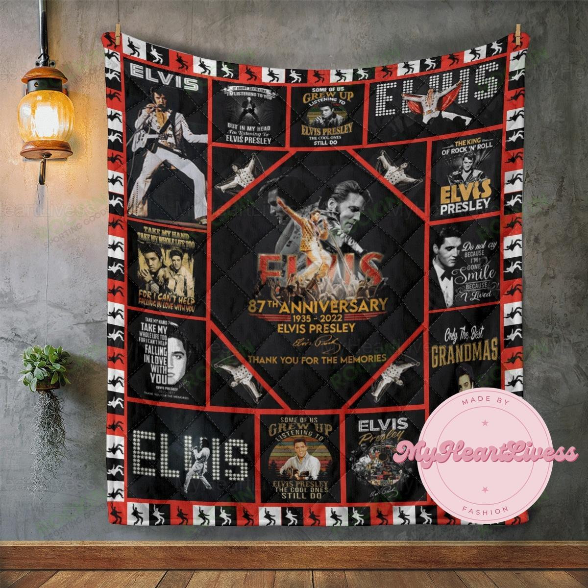 Elvis Presley Quilt Pattern Blanket Fleece Blanket's 30" x 40" sold by ...