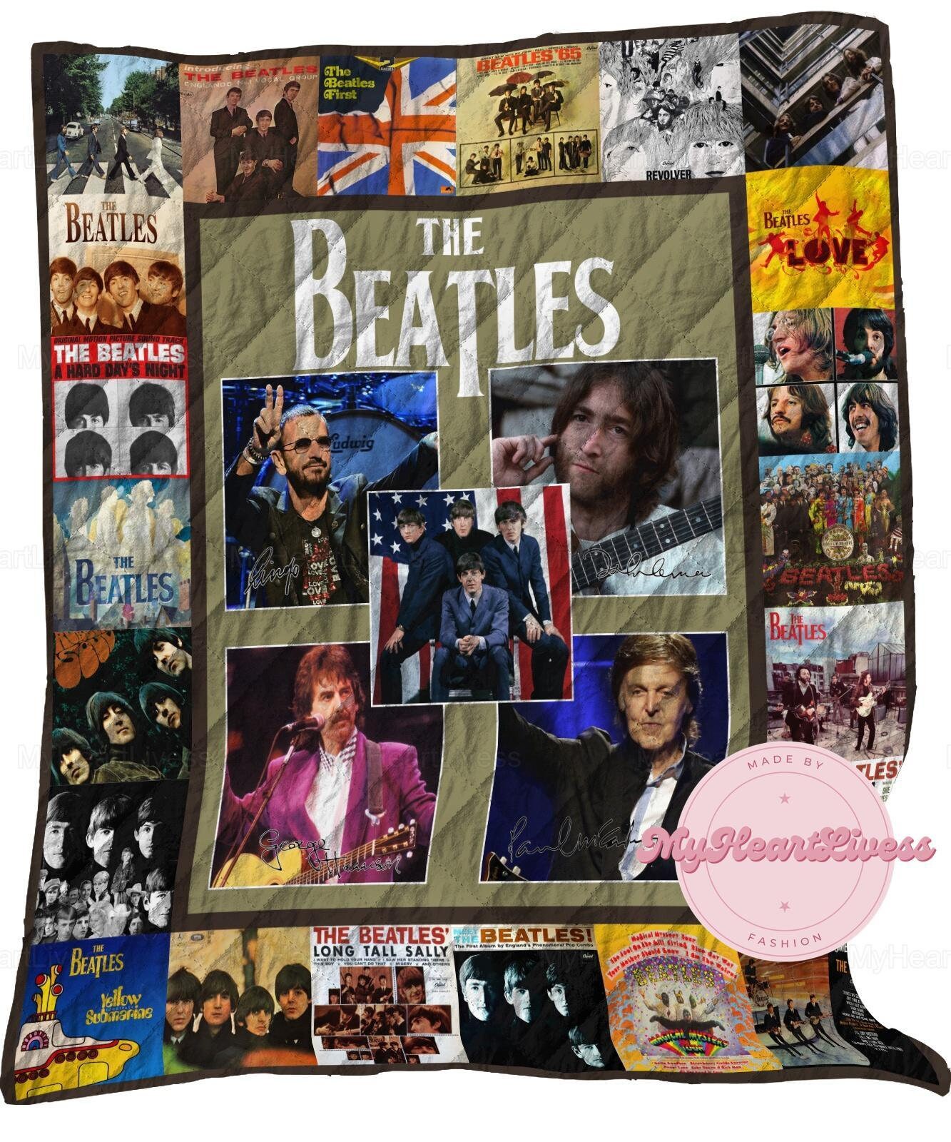The Beatles Quilt the Beatles Quilt Pattern Rock Band Quilt - Etsy