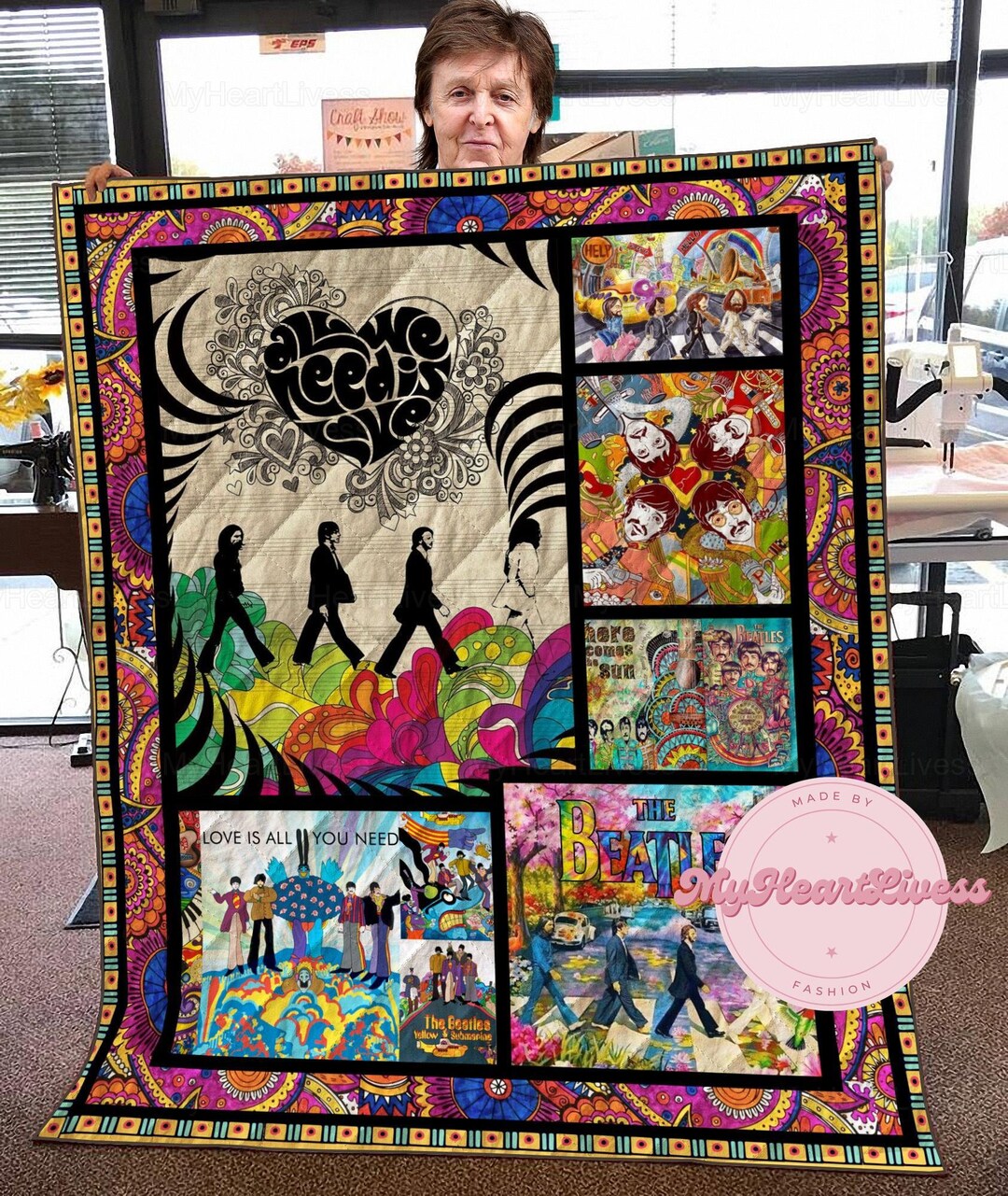 The Beatles Quilt Beatles Quilt Pattern Beatles 3D Quilt - Etsy Australia