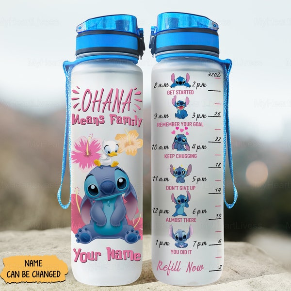 Stitch Motivational Water Bottle - Etsy