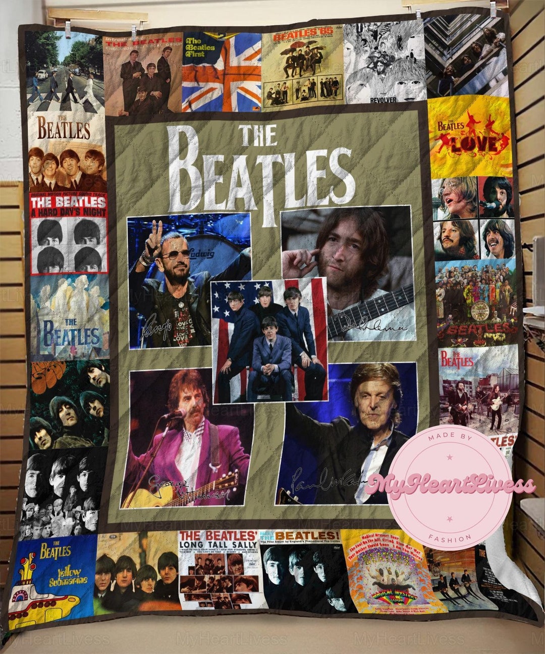 The Beatles Quilt the Beatles Quilt Pattern Rock Band Quilt - Etsy