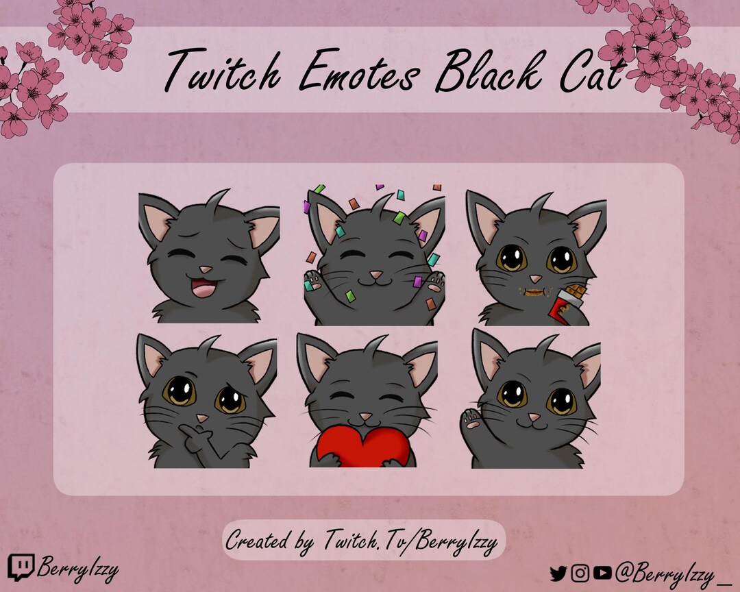 Black Cat Emote Set / Black Cat Emote Set | Twitch Emotes / Discord ...