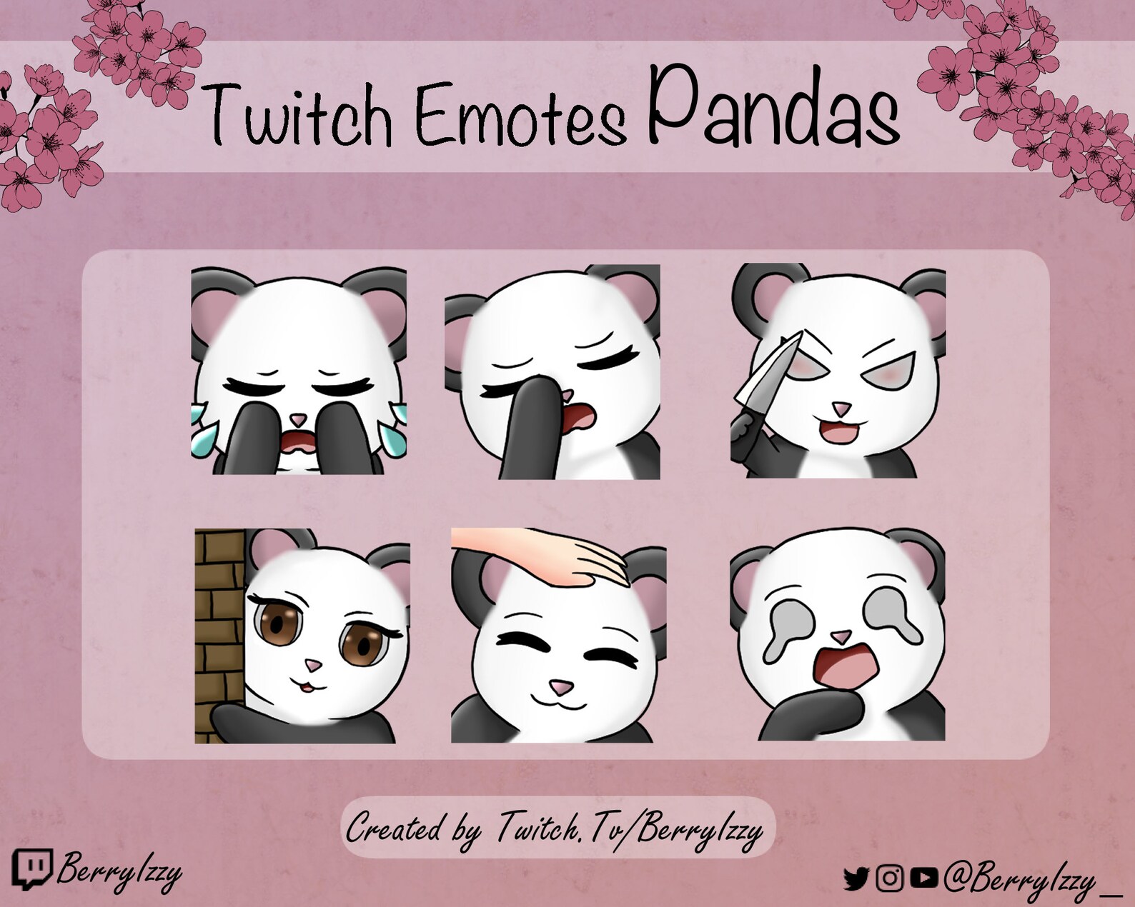 Panda Emotes Part 2 Twitch Emotes / Discord Emotes Discord Stickers - Etsy