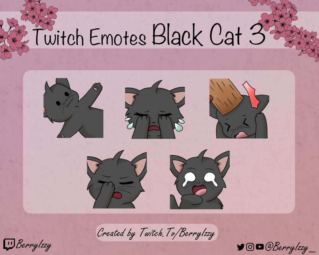 Black Cat Emote Set Part 3 / Black Cat Emote Set Part 3 | Twitch Emotes ...