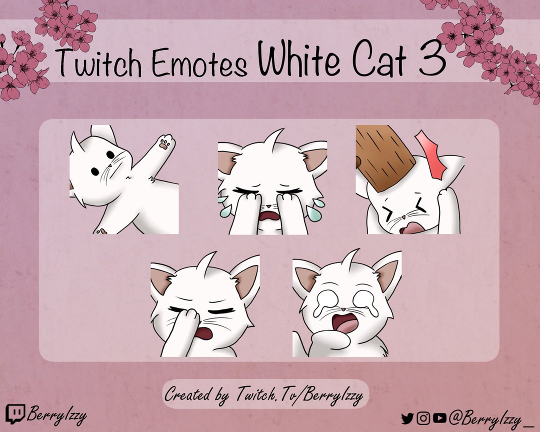 White Cat Emote Set Part 3 / White Cat Emote Set Part 3 Twitch Emotes ...