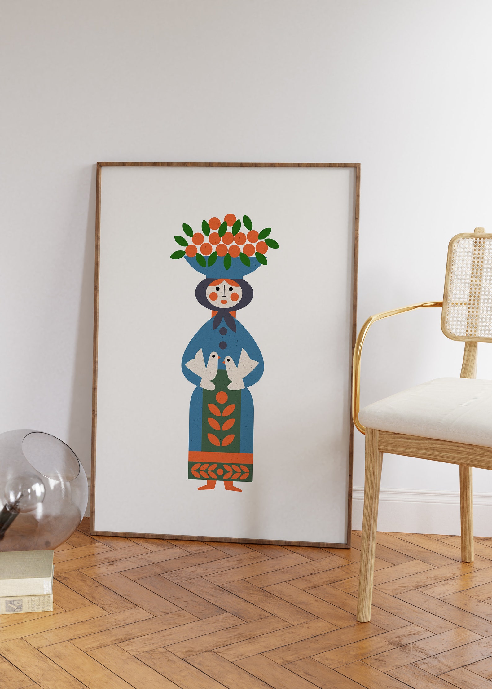 Slavic Folk Art Print: Traditional Costume, Eastern European Decor ...
