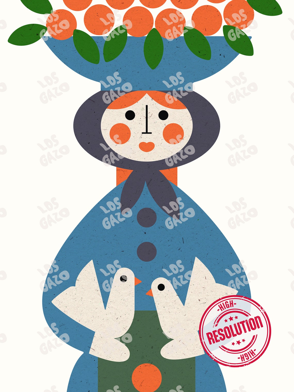 Slavic Folk Art Print: Traditional Costume, Eastern European Decor ...