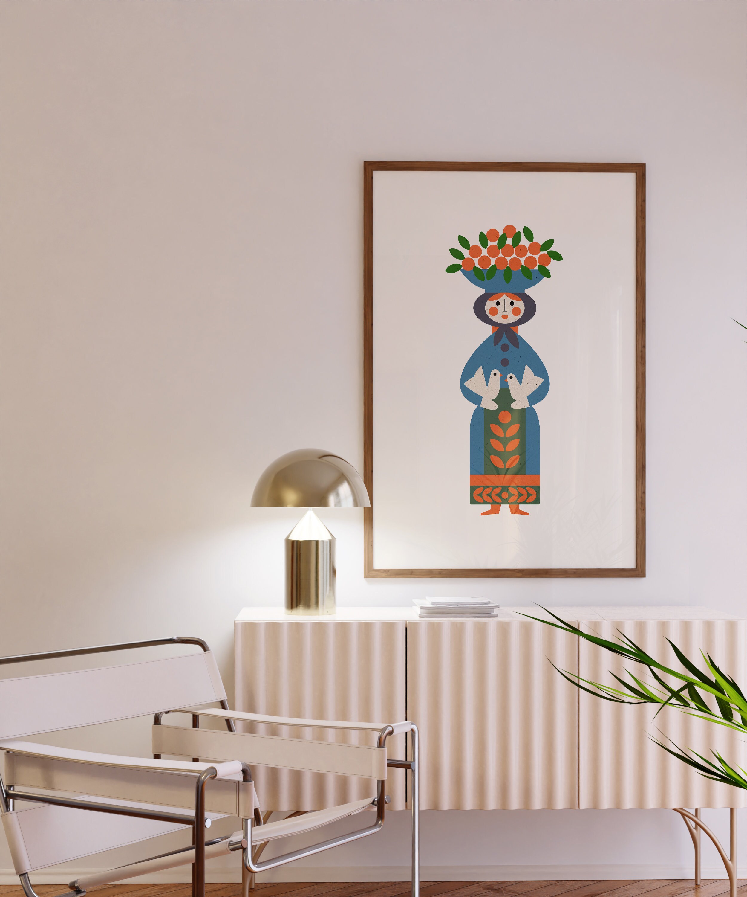 Slavic Folk Art Print: Traditional Costume, Eastern European Decor ...