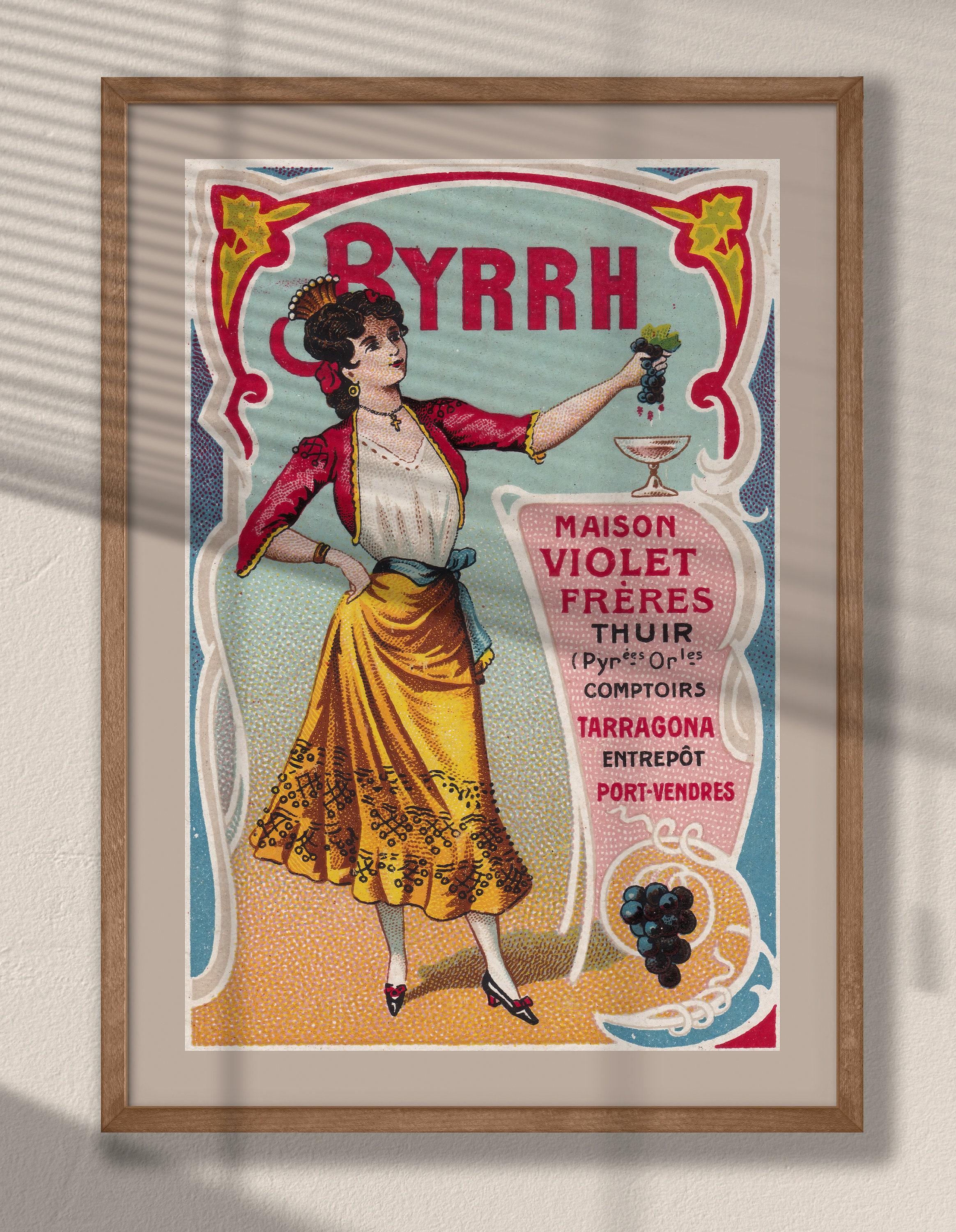 Vintage Wine Poster, Byrrh Vin Tonique Hygiénique Print, Retro Alcohol ...