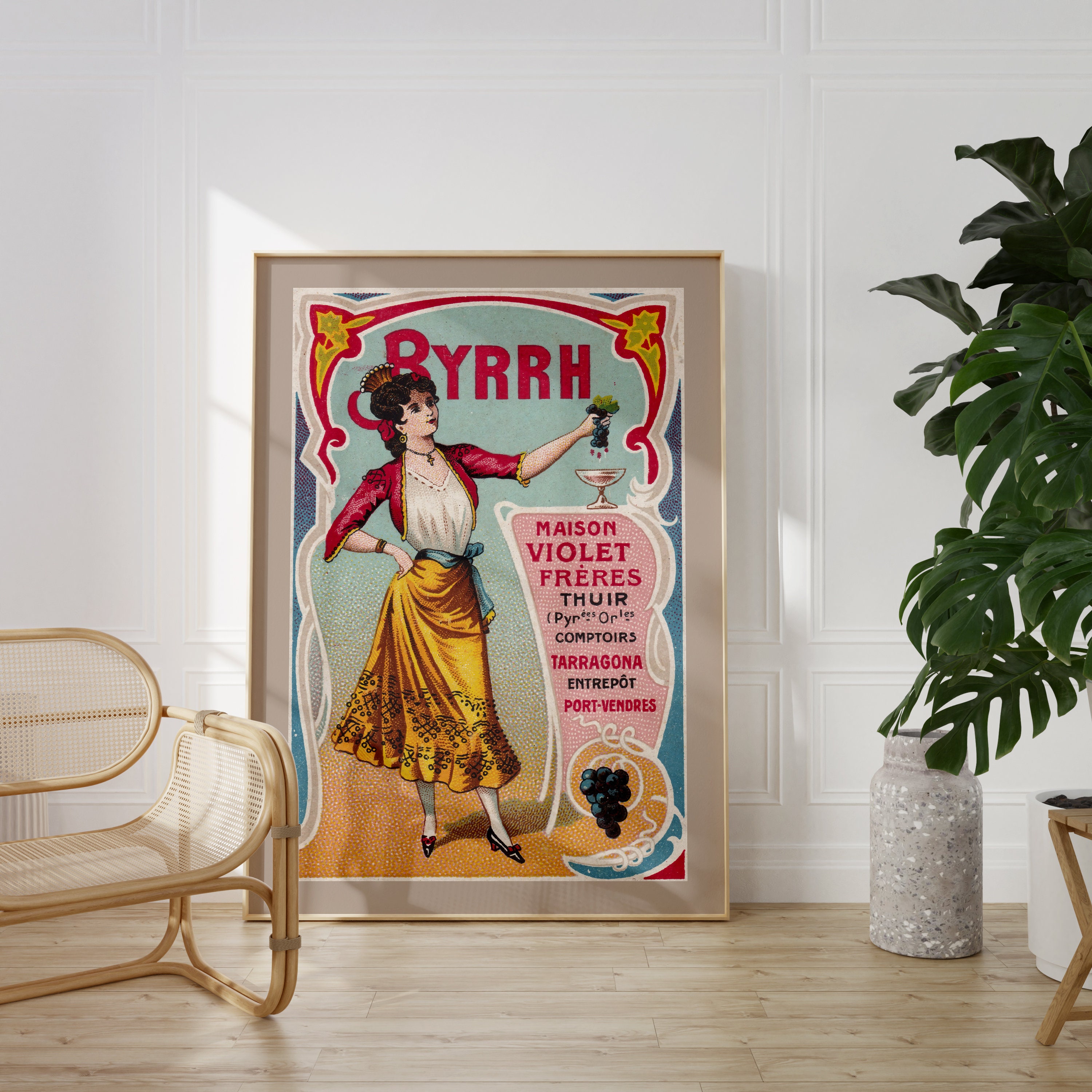 Vintage Wine Poster, Byrrh Vin Tonique Hygiénique Print, Retro Alcohol ...