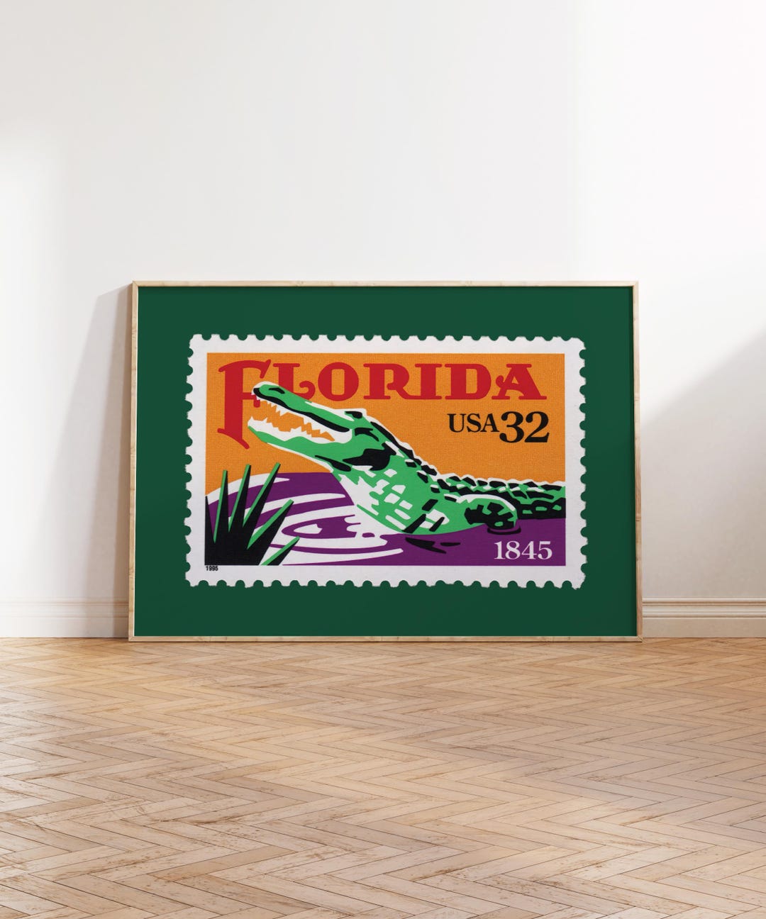 Vintage Alligator Print, Florida State Poster, Willdlife Art, Florida ...