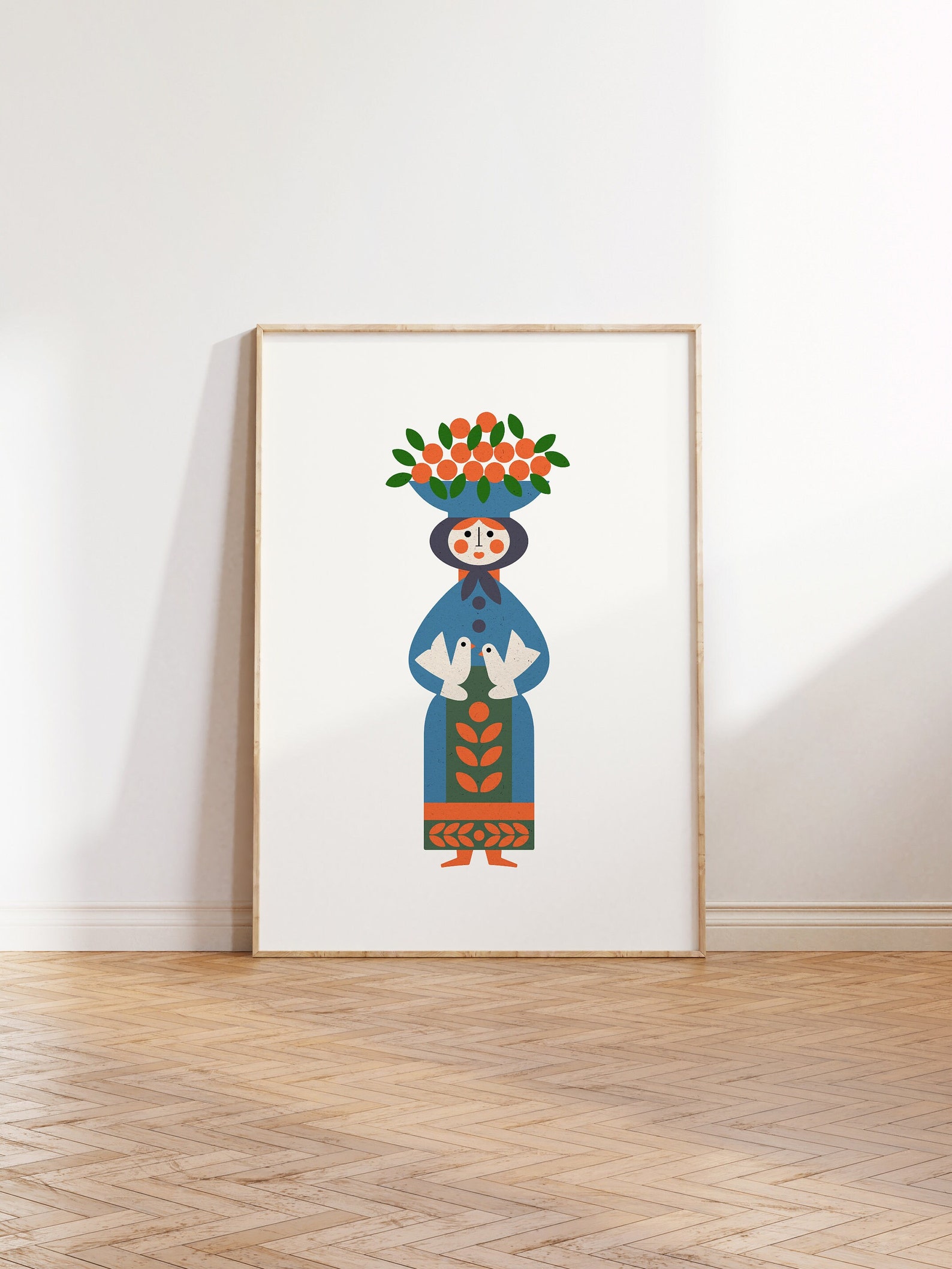 Slavic Folk Art Print: Traditional Costume, Eastern European Decor ...