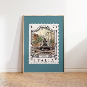 Milano City Print, Italy Travel Poster, Retro Colorful City, Italian ...