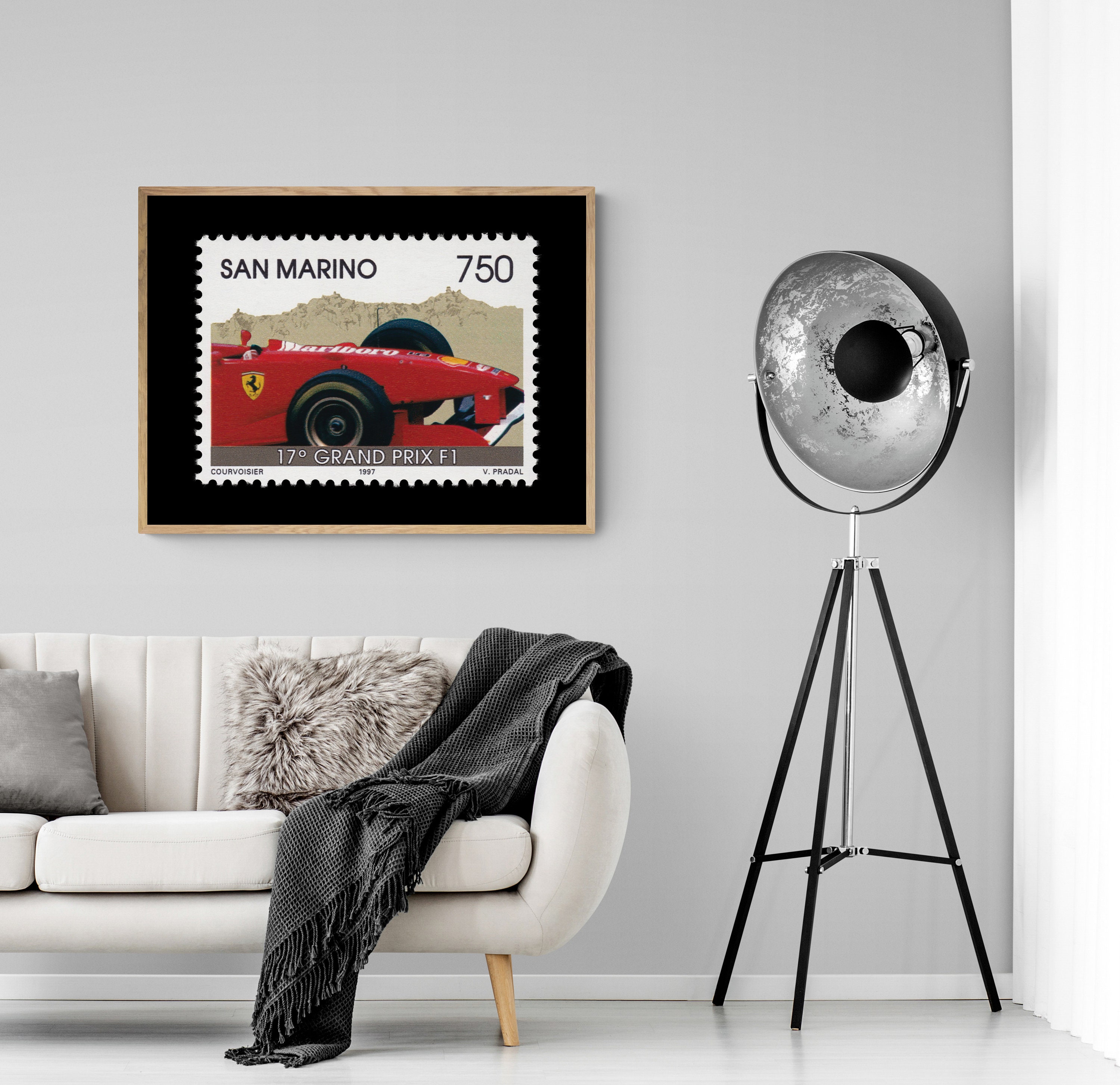 San Marino 17th Grand Prix Ferrari Postage Stamp Poster, 1997, F1 ...