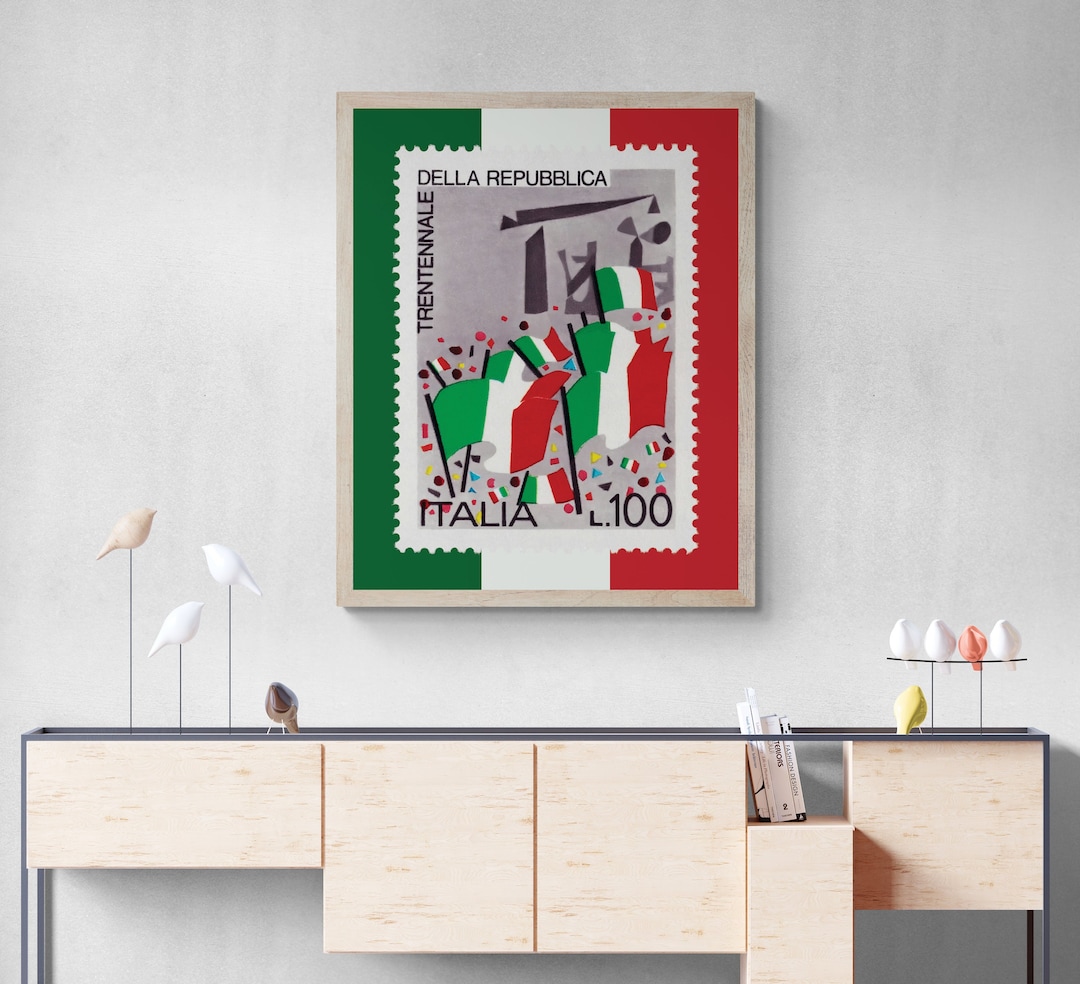 Italy Postage Stamp Poster, Italian Flag Art, Vintage Italian Print ...