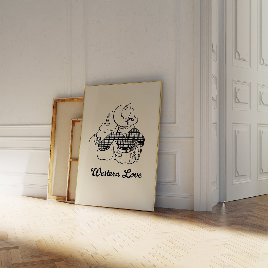 Vintage Western Love Poster: Cowboy Art Print (digital Download) - Etsy