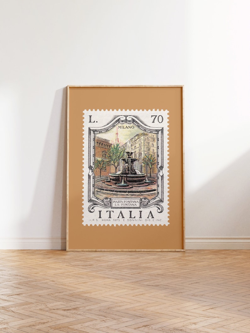 Milano City Print, Italy Travel Poster, Retro Colorful City, Italian ...