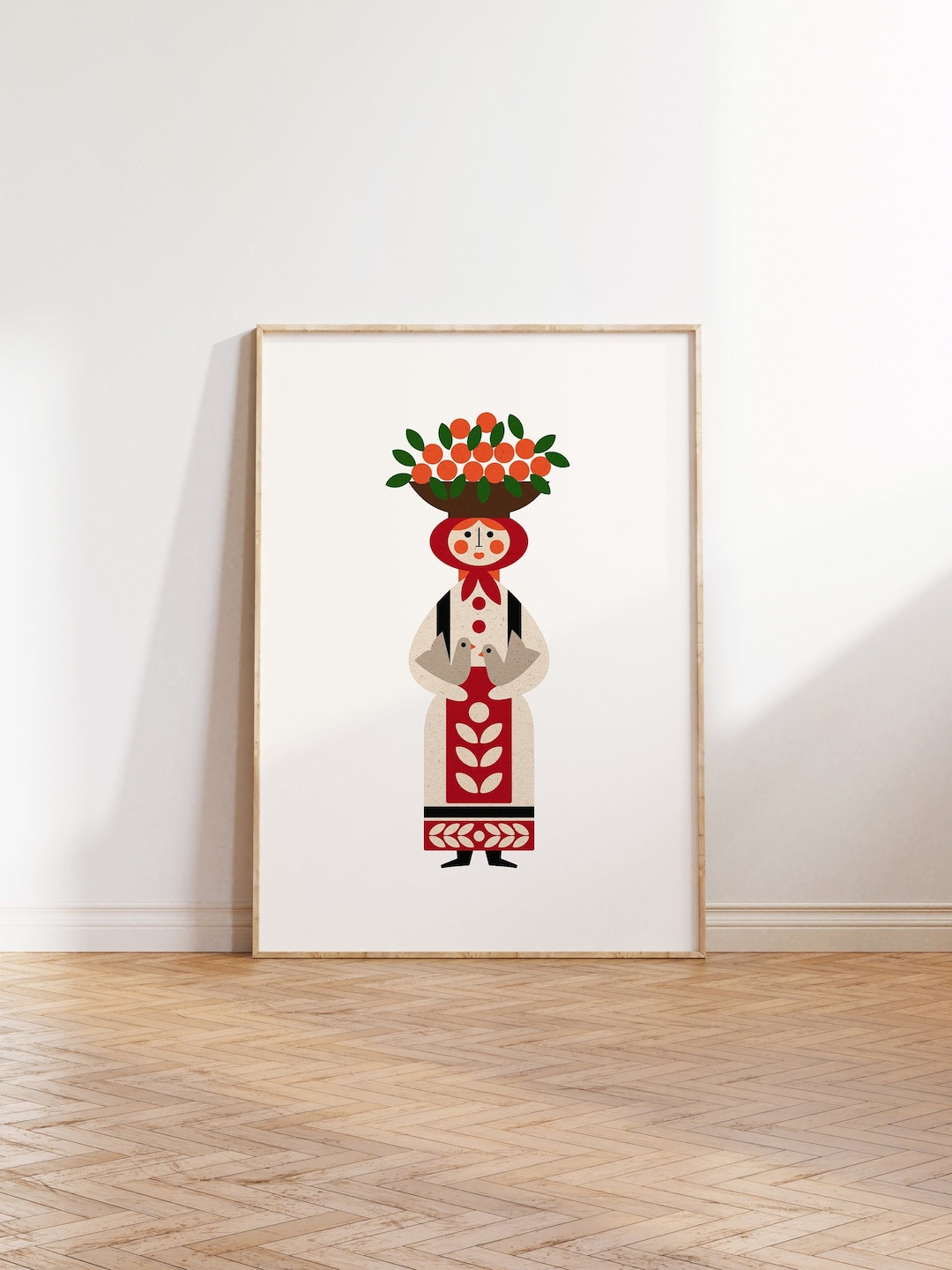 Folk-inspired Art Print, Croatian Traditional Folk Costume, Folklore ...