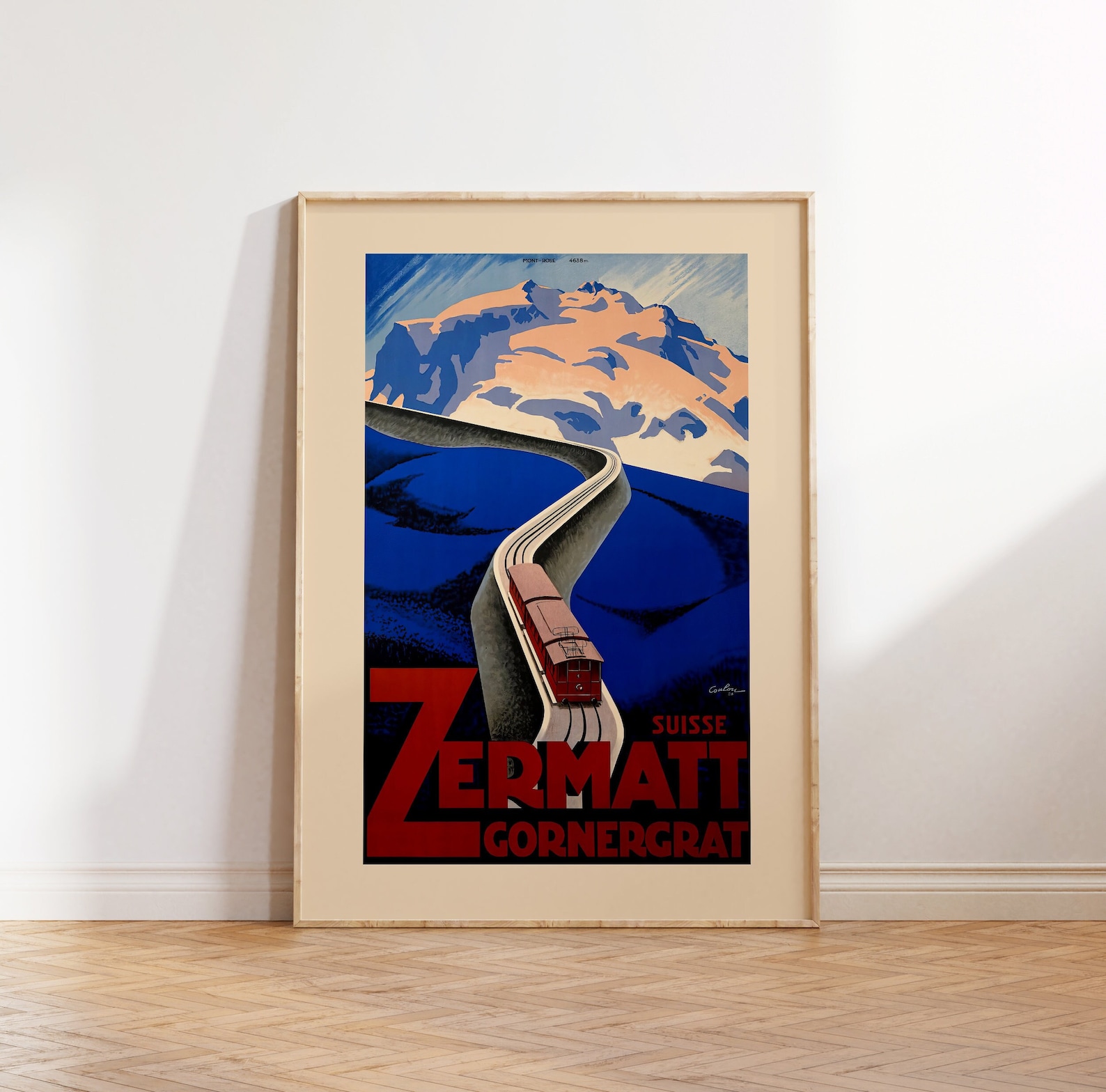 Zermatt Gornergrat Print, Switzerland Travel Poster, Alp Mountains ...