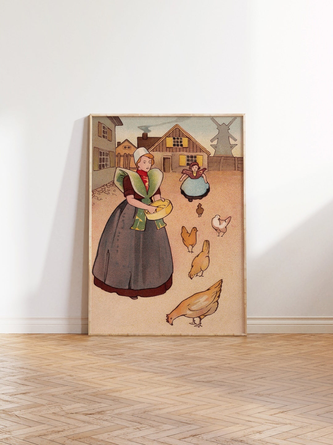 Chicken Farm Print, Farm Animal Poster, Barnyard Nursery Wall Art ...