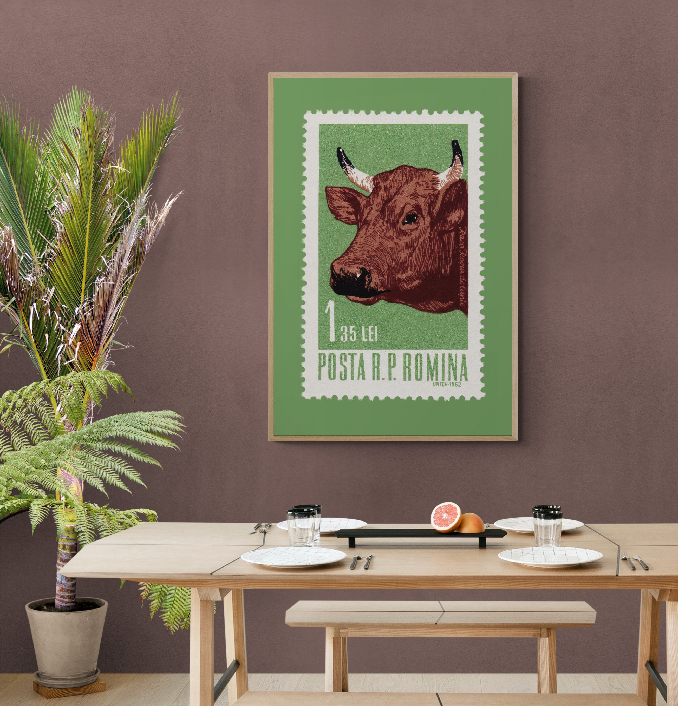 Set of 3 Colorful Vintage Animal Illustration Prints, Farm Animal Art ...