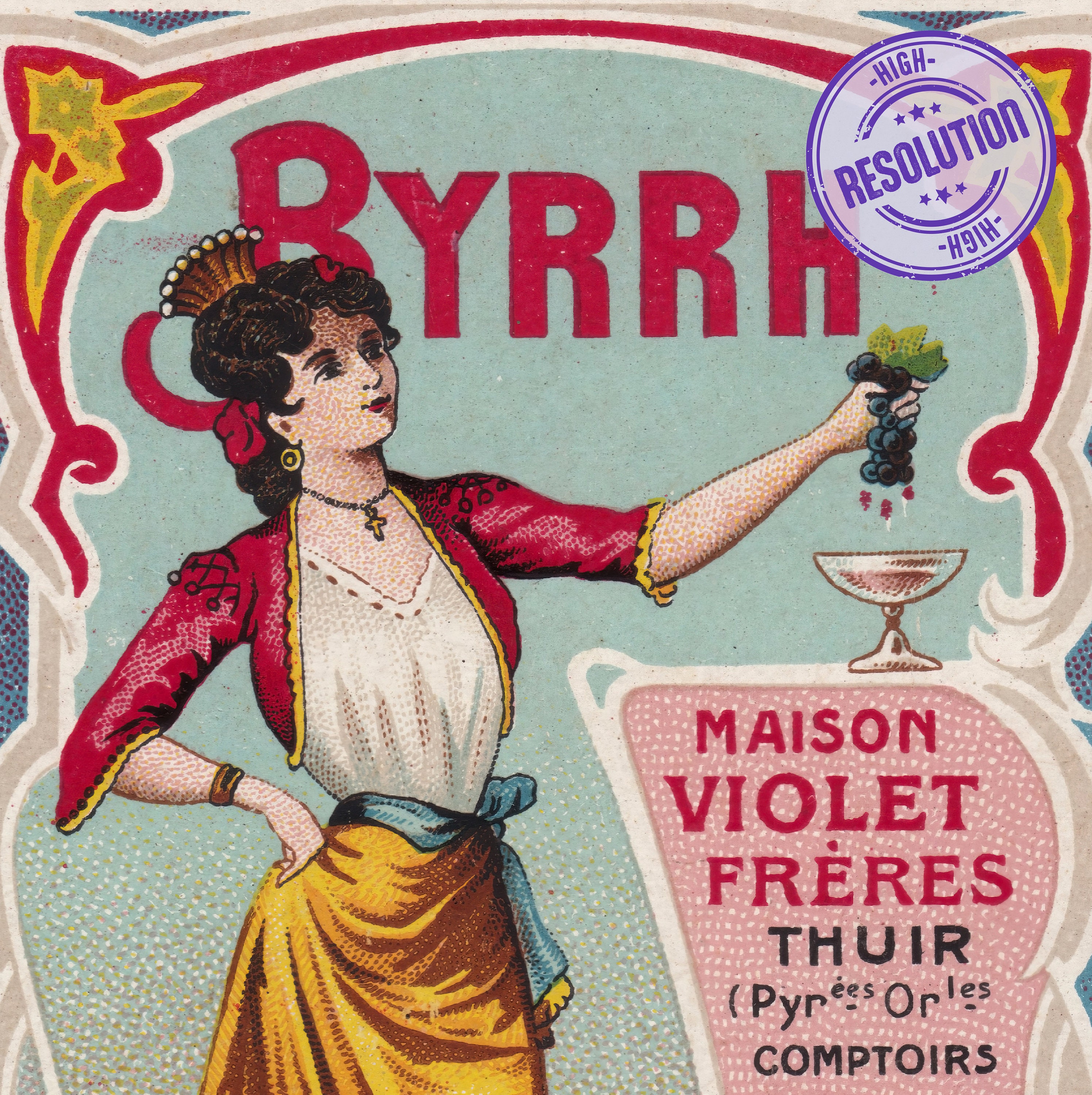 Vintage Wine Poster, Byrrh Vin Tonique Hygiénique Print, Retro Alcohol ...