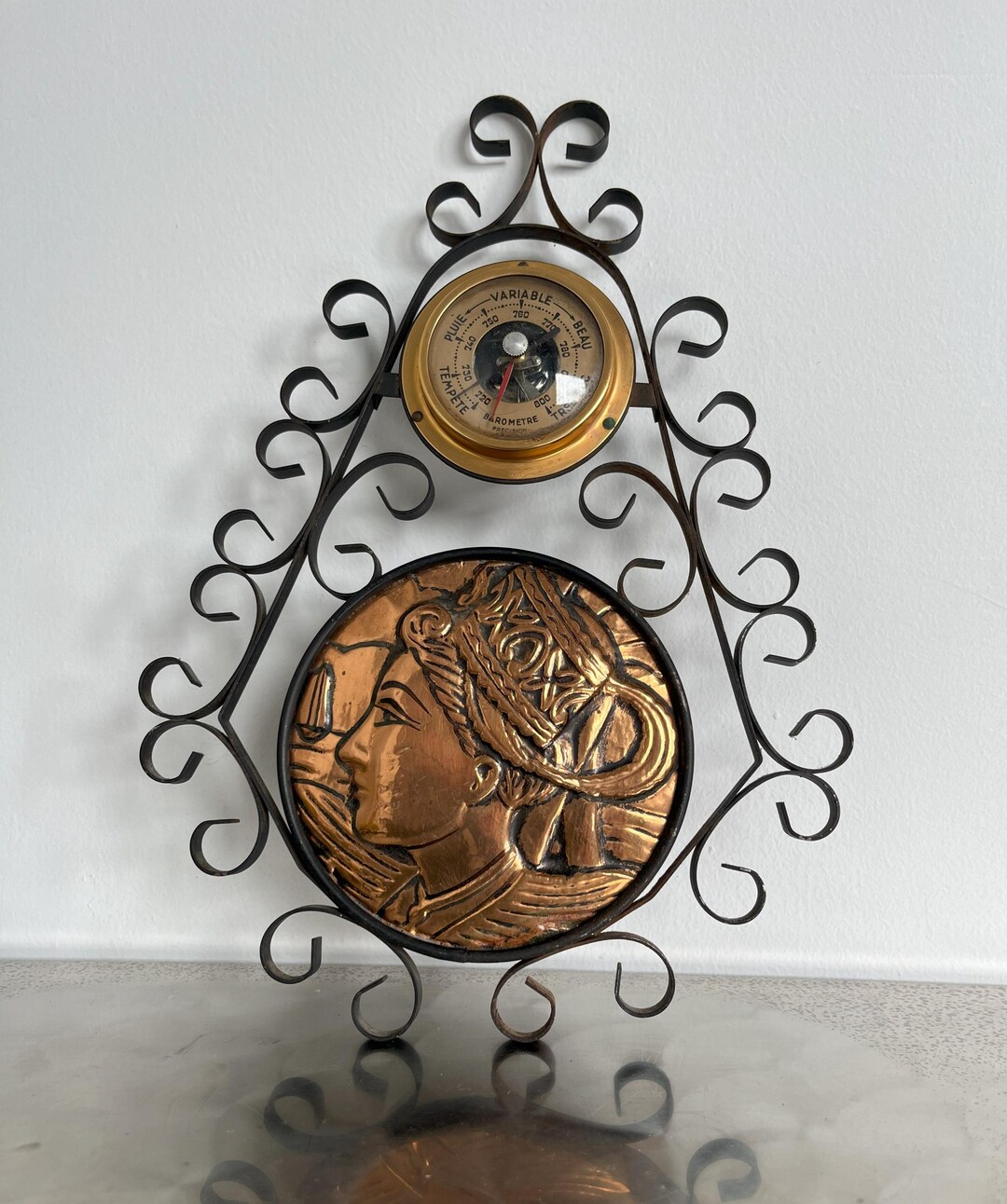 Wrought Iron and Copper Barometer - Etsy