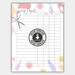 Sewing Project Tracker & Planner | Happy Planner Classic | Downloadable ...