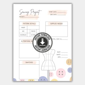 Sewing Project Tracker & Planner | Happy Planner Classic | Downloadable ...