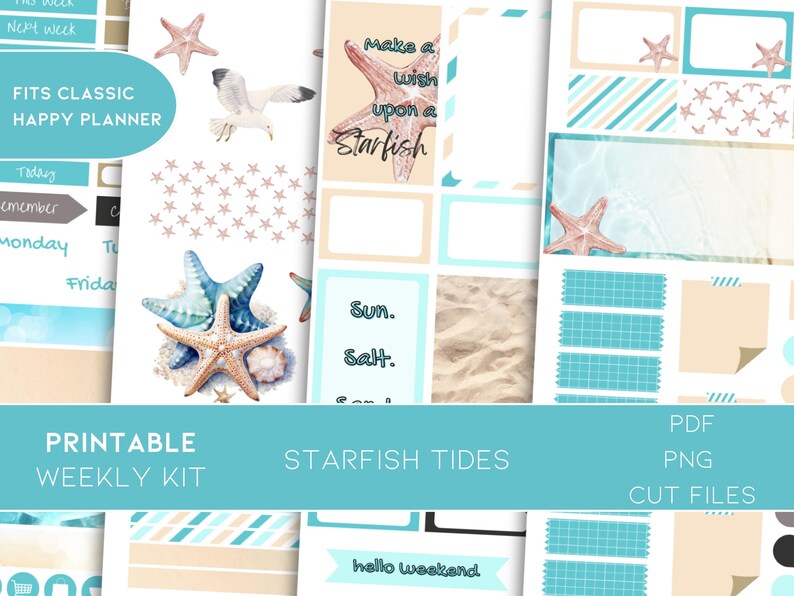 Happy Planner Printable Stickers | DIY PRINTABLE | Starfish Tides ...