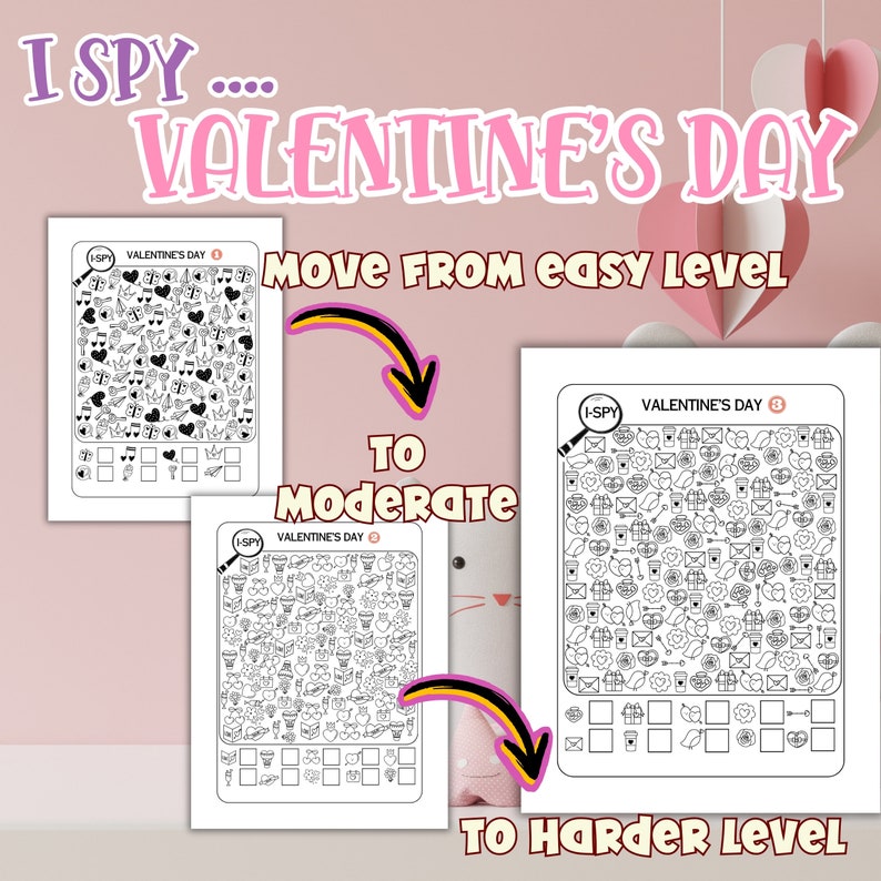 I-spy Valentine's Day, I Spy Worksheet Activities, Find, Color and ...