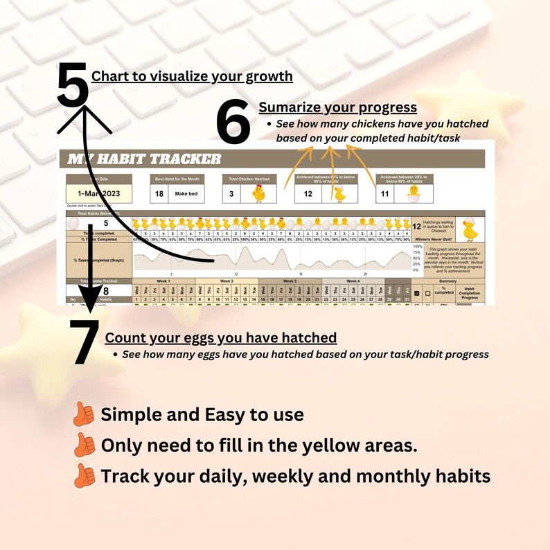 My Habit Tracker, Digital Habit Tracker, Google Sheets Spreadsheet ...