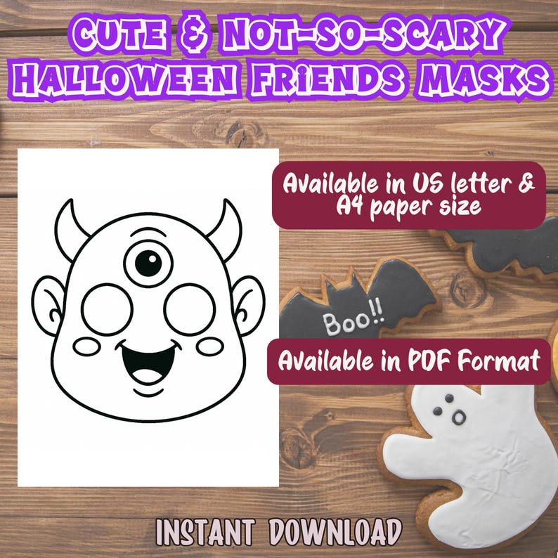 Color-your-own Monster Masks – 10 Cute & Not-so-scary Halloween Friends ...