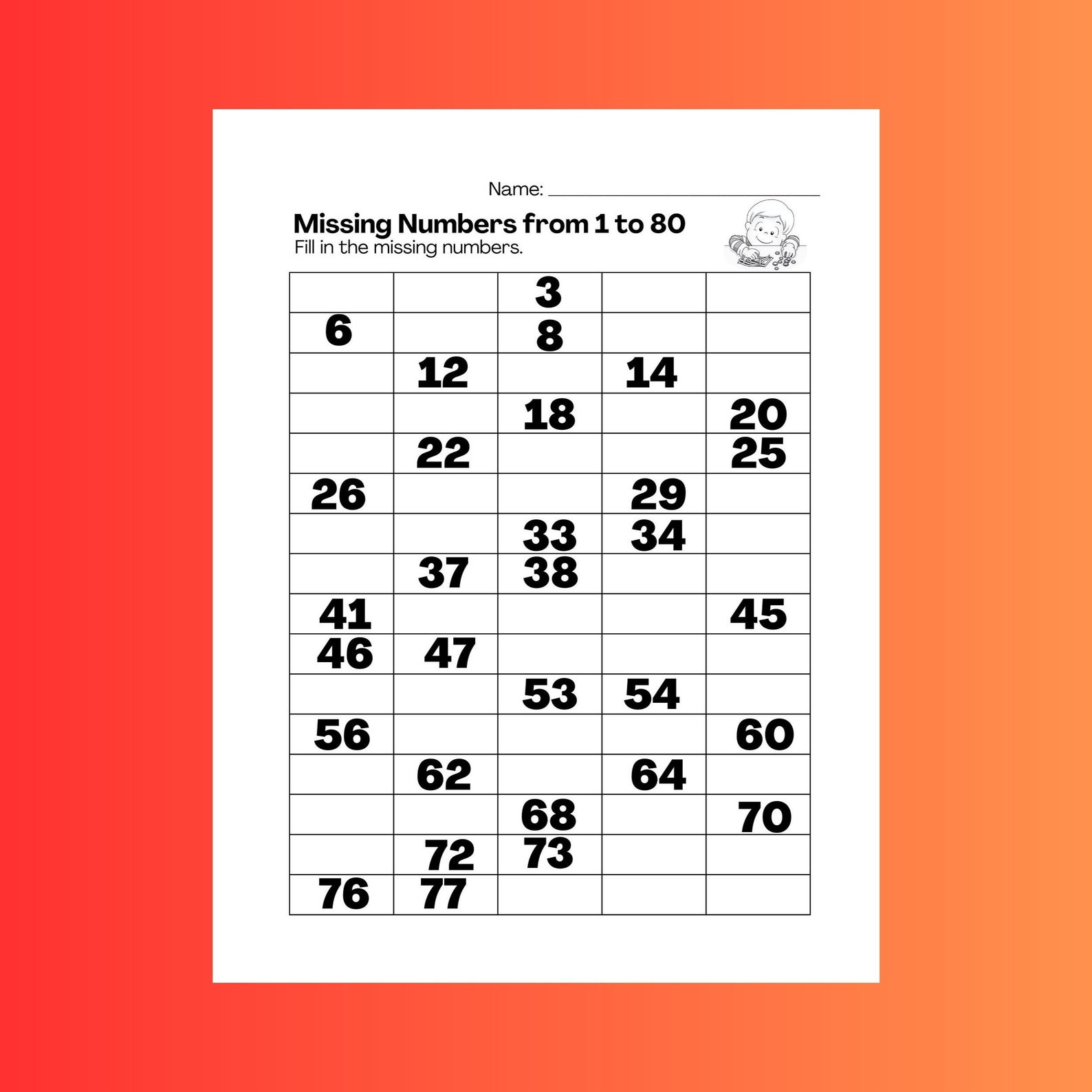 10 Printable Missing Numbers Worksheets, Missing Numbers Practice ...