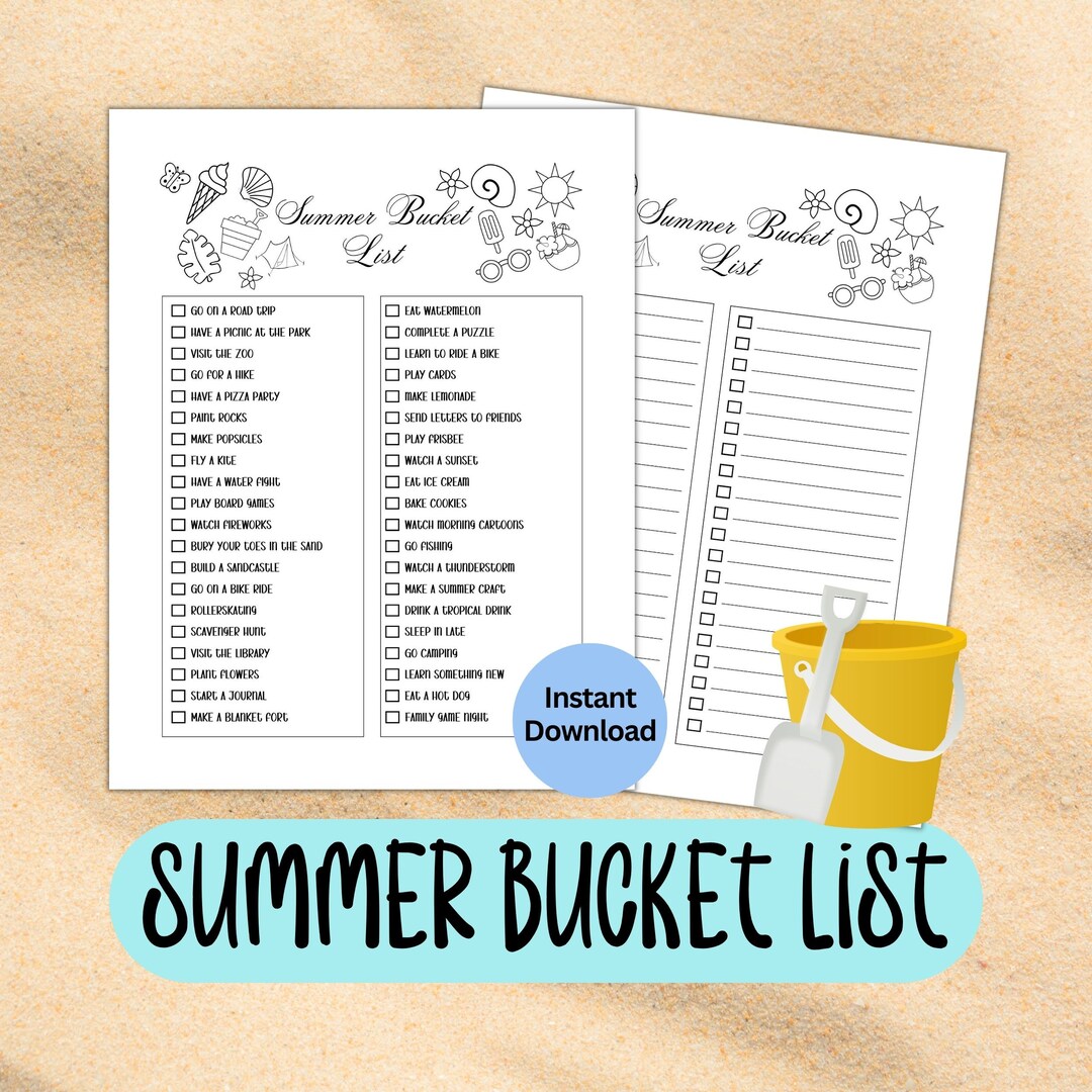 Summer Bucket List for Kids and Family, Summer Break Bucket List ...