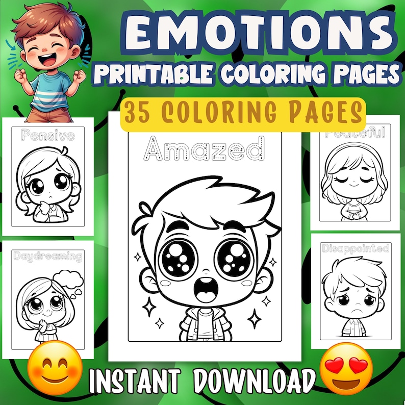 Emotions Coloring Pages, Feelings, Facials Printable Coloring Pages ...
