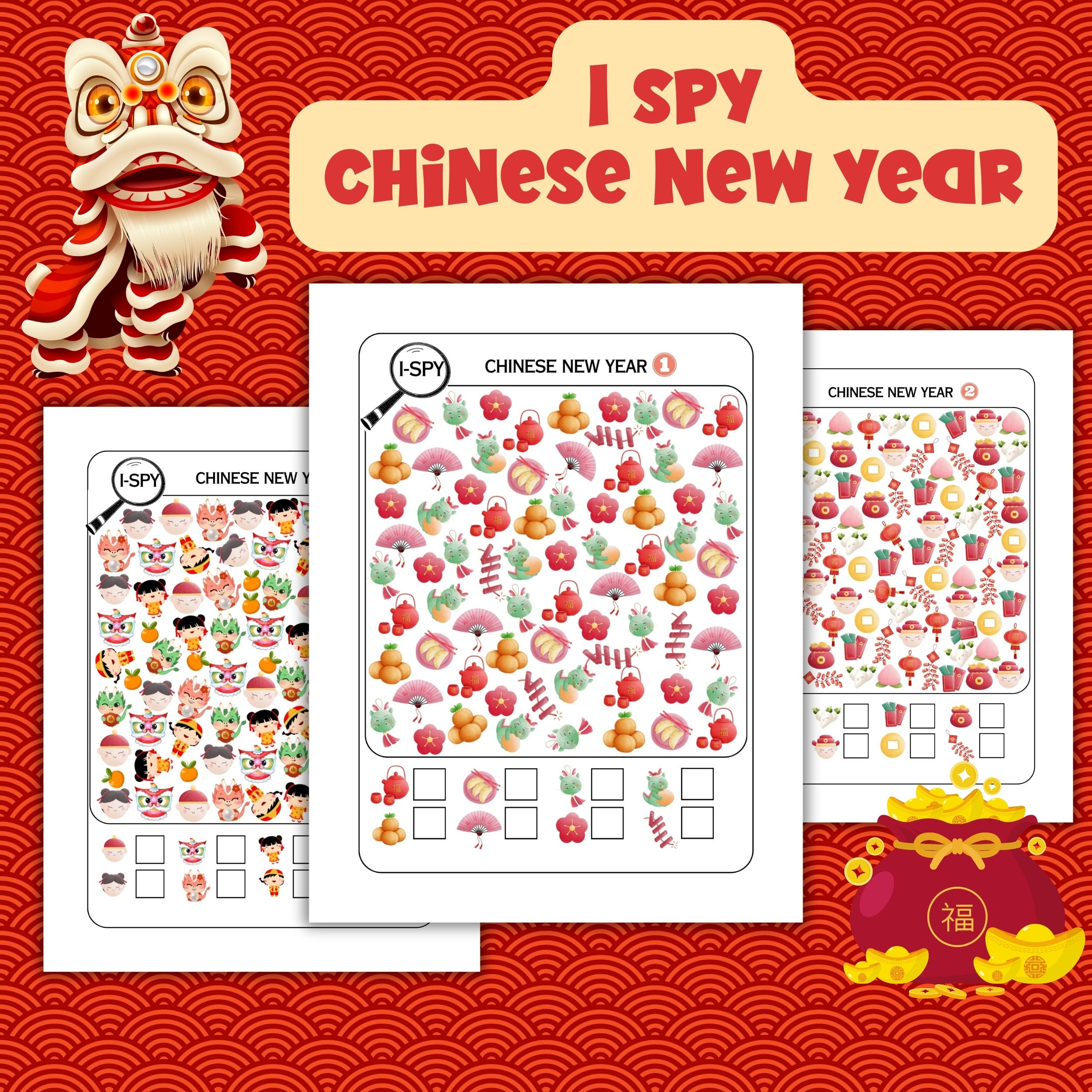 I Spy Chinese New Year, Lunar New Year Illustration Games, I Spy ...