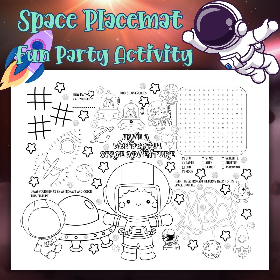 Printable Space Birthday Party, Party Favor, Planet Coloring Sheet ...