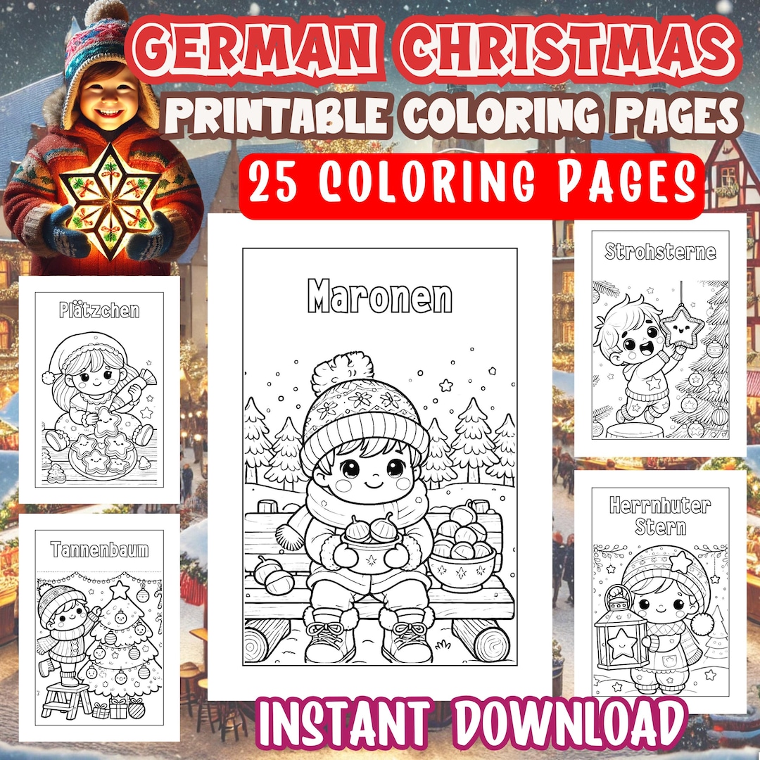 German Christmas Coloring Pages, 25 Printable Holiday Sheets, Sankt ...
