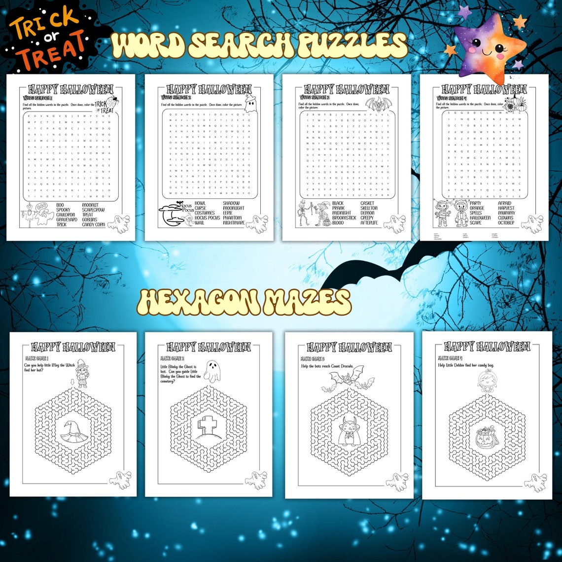 40 Printable Kids Halloween Activities, Kids Halloween Games, Halloween ...